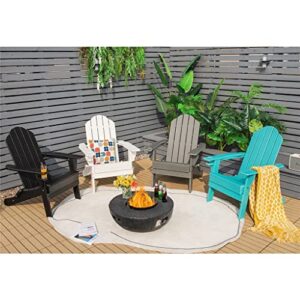 ZHYH 4 Piece Patio Folding Chairs Cup Holder Yard Black