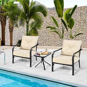 ZHYH 2 Piece Patio Dining Chairs Stackable Removable Cushioned Garden Patio