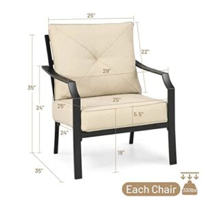 ZHYH 2 Piece Patio Dining Chairs Stackable Removable Cushioned Garden Patio