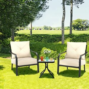 ZHYH 2 Piece Patio Dining Chairs Stackable Removable Cushioned Garden Patio