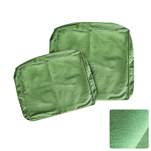 ARTPLAN Outdoor Deep Seat Slipcovers,Patio Seat Back Covers Only 24x24x6 18x24 Olefin,Square Outdoor Cushion Cover, for Patio Funiture,Invisible Green