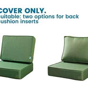 ARTPLAN Outdoor Deep Seat Slipcovers,Patio Seat Back Covers Only 24x24x6 18x24 Olefin,Square Outdoor Cushion Cover, for Patio Funiture,Invisible Green