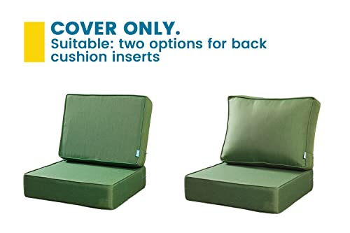 ARTPLAN Outdoor Deep Seat Slipcovers,Patio Seat Back Covers Only 24x24x6 18x24 Olefin,Square Outdoor Cushion Cover, for Patio Funiture,Invisible Green