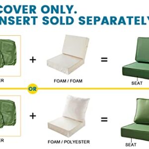 ARTPLAN Outdoor Deep Seat Slipcovers,Patio Seat Back Covers Only 24x24x6 18x24 Olefin,Square Outdoor Cushion Cover, for Patio Funiture,Invisible Green