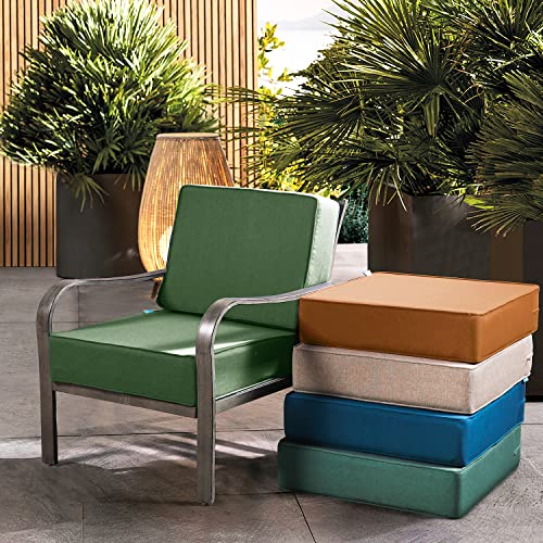 ARTPLAN Outdoor Deep Seat Slipcovers,Patio Seat Back Covers Only 24x24x6 18x24 Olefin,Square Outdoor Cushion Cover, for Patio Funiture,Invisible Green