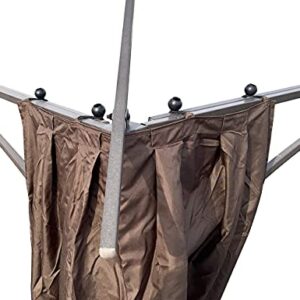 APEX GARDEN 4 Poles Brown Corner Curtain Set for Lowe's 10' x 12' Gazebo Model #GF-12S004BTO / GF-12S004B-1 (Corner Curtains Only) (Dark Brown)