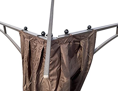 APEX GARDEN 4 Poles Brown Corner Curtain Set for Lowe's 10' x 12' Gazebo Model #GF-12S004BTO / GF-12S004B-1 (Corner Curtains Only) (Dark Brown)