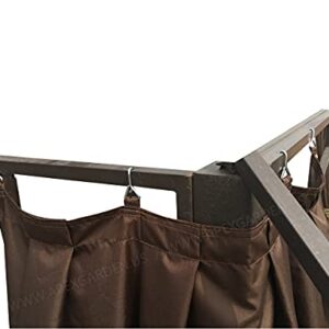 APEX GARDEN 4 Poles Brown Corner Curtain Set for Lowe's 10' x 12' Gazebo Model #GF-12S004BTO / GF-12S004B-1 (Corner Curtains Only) (Dark Brown)