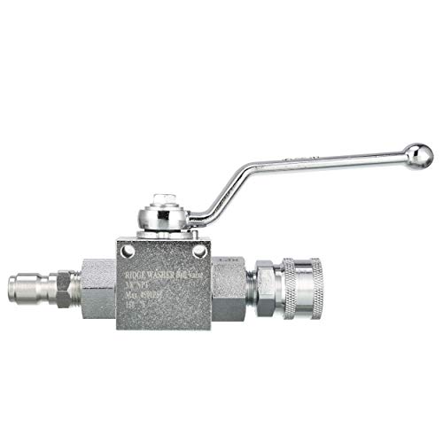 RIDGE WASHER High Pressure Ball Valve Kit for Power Washer Hose, 3/8” Quick Disconnect, 4500 PSI