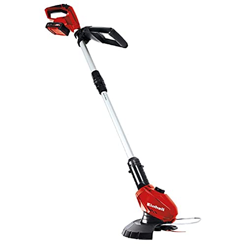 Einhell GE-CT Power X-Change 18-Volt Cordless 10-Inch Grass Trimmer / Edger, w/ 20pcs of Replacement Blades, Rotatable Motor Head, Telescopic Handle, Flower Guard