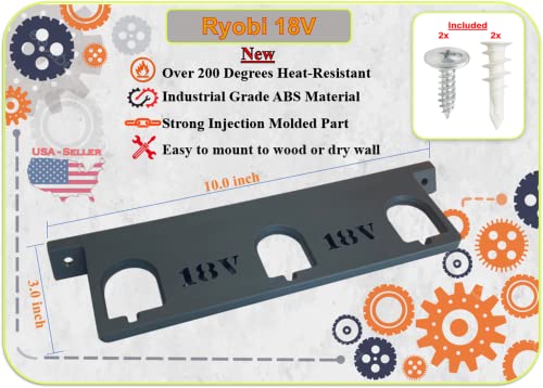 Battery Holder for Ryobi | 18V Battery Holder for Ryobi | Battery Storage for Ryobi | Wall Mount for Ryobi 18V Batteries