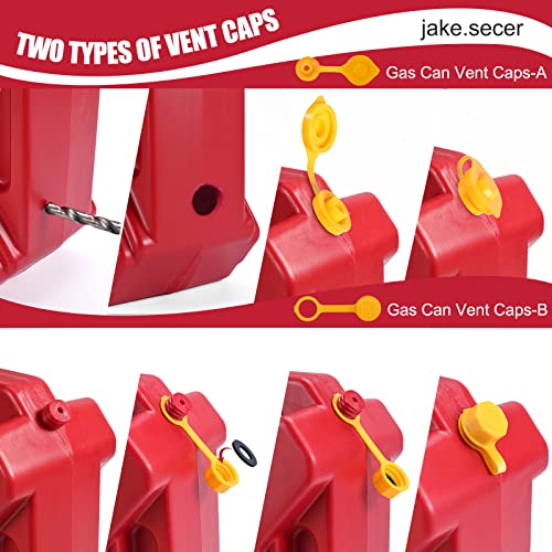 33Pcs Gas Can Nozzle Replacement, Gas Spouts for Gasoline 5 Gallon, Old Style Gas Can Spout Kit with Flexible Nozzles, Screw Collar Caps, Thicker Gasket, Spout Cap, Drill Bit and Fuel Vent Caps in Two Models Fit Most of Cans, Tightly Fitted, Smoothly Flow