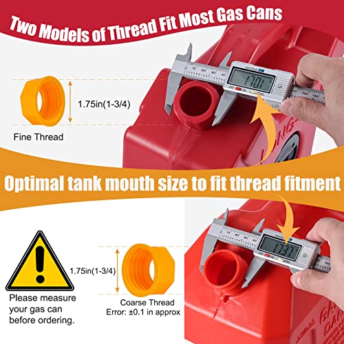 33Pcs Gas Can Nozzle Replacement, Gas Spouts for Gasoline 5 Gallon, Old Style Gas Can Spout Kit with Flexible Nozzles, Screw Collar Caps, Thicker Gasket, Spout Cap, Drill Bit and Fuel Vent Caps in Two Models Fit Most of Cans, Tightly Fitted, Smoothly Flow