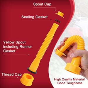 33Pcs Gas Can Nozzle Replacement, Gas Spouts for Gasoline 5 Gallon, Old Style Gas Can Spout Kit with Flexible Nozzles, Screw Collar Caps, Thicker Gasket, Spout Cap, Drill Bit and Fuel Vent Caps in Two Models Fit Most of Cans, Tightly Fitted, Smoothly Flow