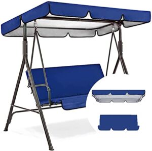 bturyt patio swing canopy waterproof top cover set, swing canopy replacement cover and swing chair cover for patio garden swing outdoor(top cover + chair cover)