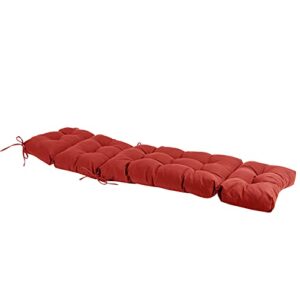 QILLOWAY Indoor/Outdoor Chaise Lounge Cushion,Spring/Summer Seasonal Replacement Cushions. (RED)