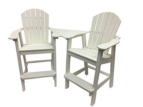 Phat Tommy Recycled Poly Resin Balcony Chair Settee | Durable and Eco-Friendly Adirondack Armchair and Removable Side Table | This Patio Furniture is Great for Your Lawn, Garden, Swimming Pool, Deck.