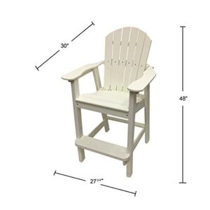 Phat Tommy Recycled Poly Resin Balcony Chair Settee | Durable and Eco-Friendly Adirondack Armchair and Removable Side Table | This Patio Furniture is Great for Your Lawn, Garden, Swimming Pool, Deck.