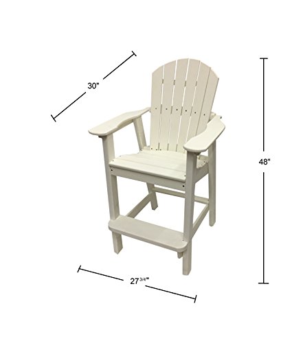 Phat Tommy Recycled Poly Resin Balcony Chair Settee | Durable and Eco-Friendly Adirondack Armchair and Removable Side Table | This Patio Furniture is Great for Your Lawn, Garden, Swimming Pool, Deck.