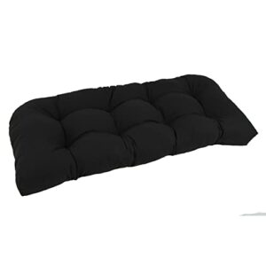 blazing needles twill rounded back loveseat cushion, 42″ x 19″, black