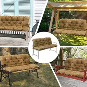 COSNUOSA Swing Replacement Cushions Waterproof Porch Swing Cushions 2-3 Seater Outdoor Swing Cushions for Outdoor Furniture Beige 60x40 Inches