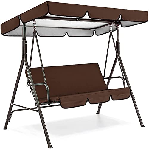 BTURYT Swing Canopy Top Cover Replacement Canopy and Swing Cushion Cover, Patio Swing Canopy Top Cover Set,Waterproof 2 and 3 Seater Swing Replacement Top Cover-(top Cover + Chair Cover)