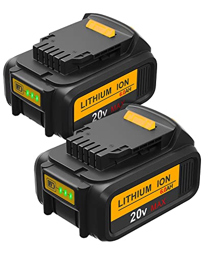 TeenPower Replacement for Dewalt 20V Battery 6000mAh 2/pk Compatible with Dewalt 20v max Battery DCB205 DCB206 DCB204 DCB200 DCB203 DCB201