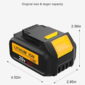 TeenPower Replacement for Dewalt 20V Battery 6000mAh 2/pk Compatible with Dewalt 20v max Battery DCB205 DCB206 DCB204 DCB200 DCB203 DCB201