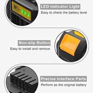 TeenPower Replacement for Dewalt 20V Battery 6000mAh 2/pk Compatible with Dewalt 20v max Battery DCB205 DCB206 DCB204 DCB200 DCB203 DCB201