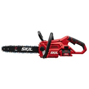 SKIL PWR CORE 40 Brushless 40V 14” Lightweight Chainsaw Kit with Tool-free Chain Tension & Auto Lubrication, Includes 2.5Ah Battery and Auto PWR Jump Charger - CS4555-10