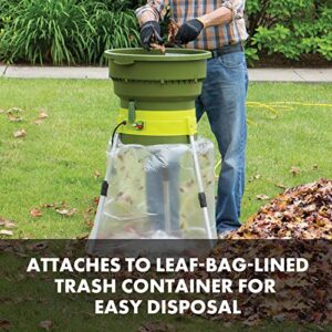 Sun Joe SDJ616 Electric Leaf Mulcher/Shredder 13-Amp 16:1 Reduction Ratio, 8,000-RPM, Mulch up to 55-Gallons per Minute, Adjustable Control Dial, Green