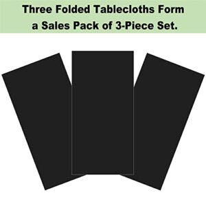 Plastic Black Tablecloths 3 Pack Disposable Table Covers 54 x 108 Inches Pitch Onyx Black Table Cloths for Parties Birthdays Weddings Anniversary BBQ Picnic, Fits 6 to 8 Foot Rectangle Tables