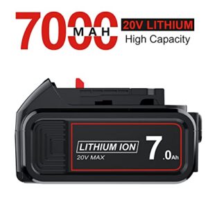 Upgraded 7.0 Ah 2Packs Replacement for Dewalt 20V Battery Lithium ion, Compatible with 20 Volt Dewalt Batteries XR Max Cordless Tools DCB205 DCB206 DCB200 DCB201 DCB204 DCB207 DCD/DCF/DCG Series