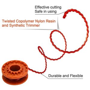 Trimmer Spool Line for Worx wa0010, Replacement Spools Compatible with Worx Weed Eater String, Trimmer Line Refills 0.065 inch for Worx Electric String Trimmers(16 Spools+4 Trimmer Caps)