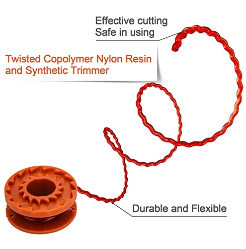 Trimmer Spool Line for Worx wa0010, Replacement Spools Compatible with Worx Weed Eater String, Trimmer Line Refills 0.065 inch for Worx Electric String Trimmers(16 Spools+4 Trimmer Caps)