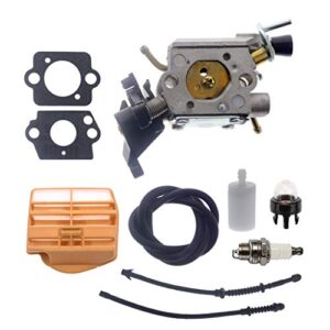 anto c1m-el37b carburetor for husqvarna 445 445e 450 450e chainsaw engines with 523055201 fuel line return line kit