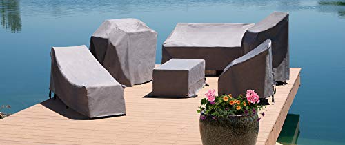 MODERN LEISURE 3004 Garrison Waterproof Patio Chair Cover (27 W x 34 D x 31 H inches), Heather Grey