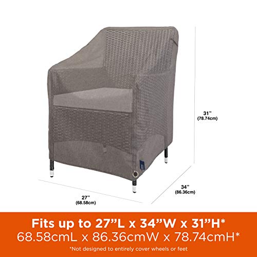 MODERN LEISURE 3004 Garrison Waterproof Patio Chair Cover (27 W x 34 D x 31 H inches), Heather Grey