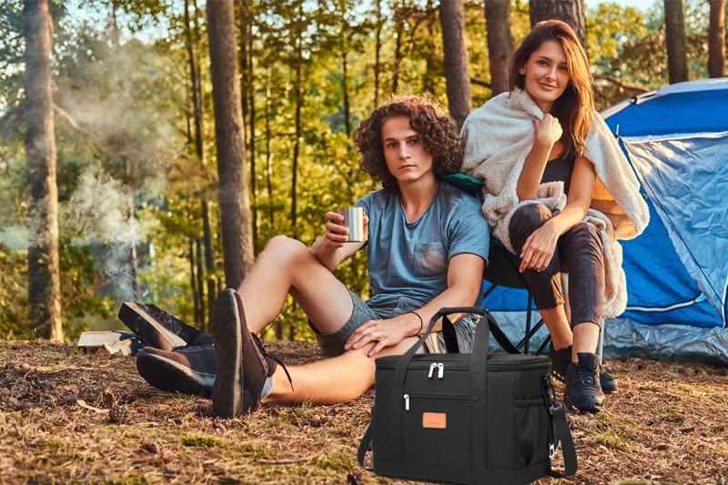 MOYAQI Large Soft Sided Picnic Cooler Bag 20L Insulated Leak Proof for 30 Cans of Beverage or Beer Storage, Collapsible Cooler Lunch Bag for Camping, Lunch, Beach, Picnic, Road Trips, Shopping, Travel