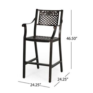 Christopher Knight Home Athena Outdoor 29" Aluminum Barstool (Set of 4), Copper Finish