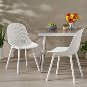 Christopher Knight Home Darleen Outdoor Dining Chair (Set of 2), White