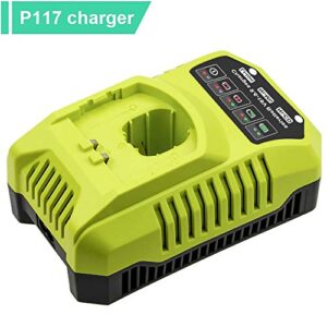 P117 Charger Compatible with Ryobi 18V 14.4V 12V 9.6V Lithium Ni-Cd&Ni-Mh Battery P100 P102 P103 P104 P105 P107 P108 P109 P119 P122