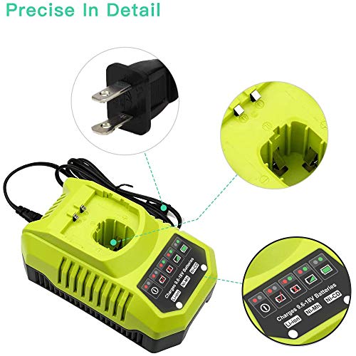 P117 Charger Compatible with Ryobi 18V 14.4V 12V 9.6V Lithium Ni-Cd&Ni-Mh Battery P100 P102 P103 P104 P105 P107 P108 P109 P119 P122