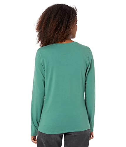 Life is Good Women's Long Sleeve Crusher Vee (Holiday Adironda - Spruce Green, X-Large)