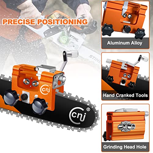 Chainsaw Sharpener, Chain Saw Sharpener Tool Hand Crank Chainsaw Chain Sharpening Jig with Carry Bag 5mm Burr Suit 6"-22" Chain Saws & Electric Saws Easy to Use for Lumberjack Garden Worker