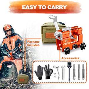 Chainsaw Sharpener, Chain Saw Sharpener Tool Hand Crank Chainsaw Chain Sharpening Jig with Carry Bag 5mm Burr Suit 6"-22" Chain Saws & Electric Saws Easy to Use for Lumberjack Garden Worker