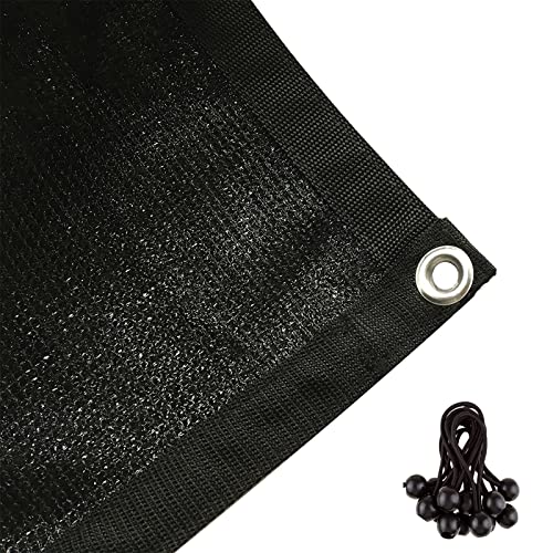 Shatex 90% Shade Fabric Shade Fabric Sun Shade Cloth with Grommets for Pergola Cover Canopy Black (8x10ft)