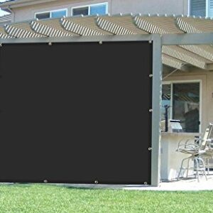 Shatex 90% Shade Fabric Shade Fabric Sun Shade Cloth with Grommets for Pergola Cover Canopy Black (8x10ft)