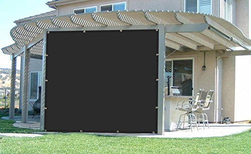 Shatex 90% Shade Fabric Shade Fabric Sun Shade Cloth with Grommets for Pergola Cover Canopy Black (8x10ft)