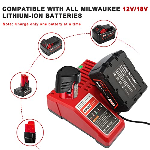 Replacement M12 & M18 Rapid Charger for Milwaukee 12V-18V XC Lithium-Ion Tools Battery Power Charger